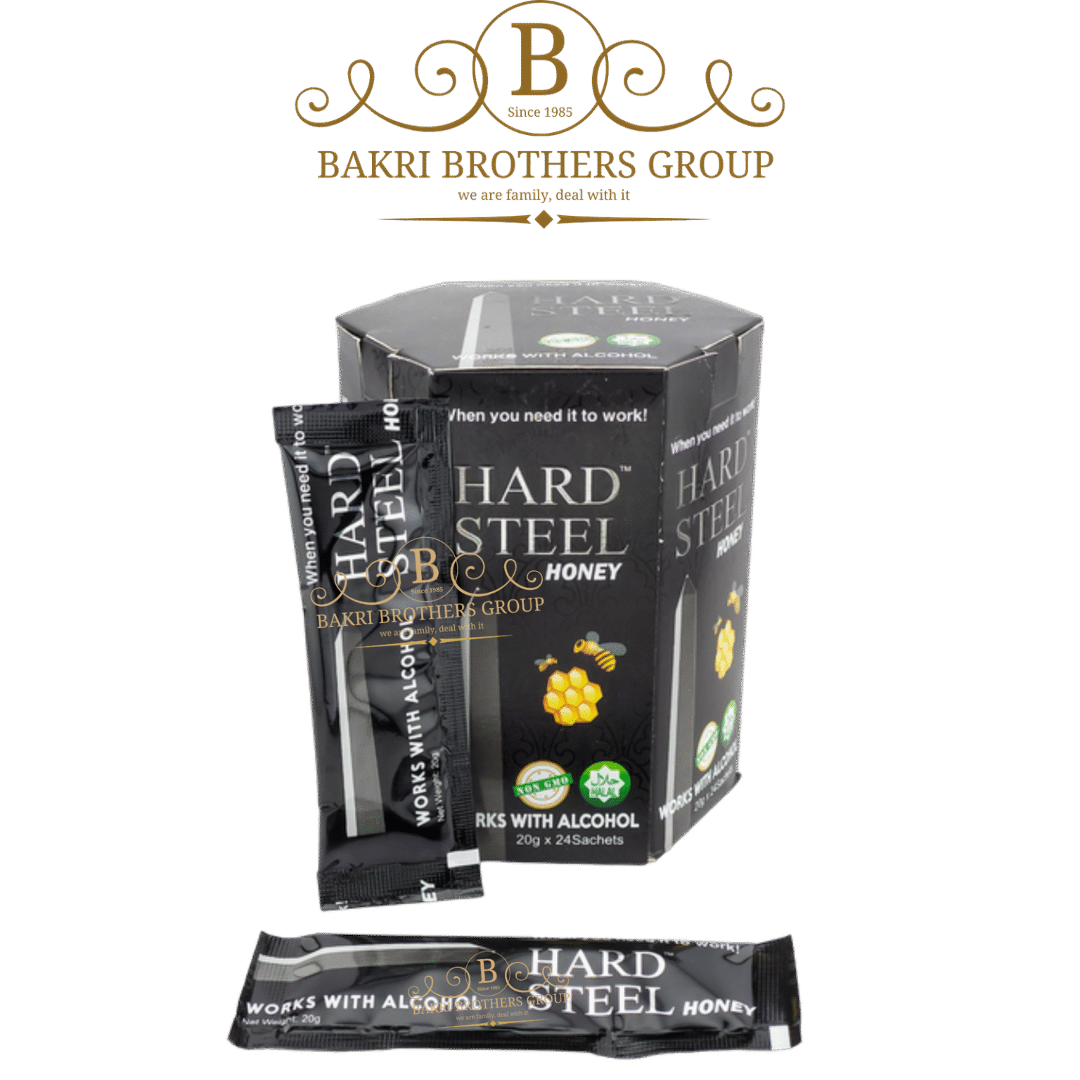 Hard Steel Honey | Works with Alcohol | 24 Sachets x 20g Each | Minimum ...