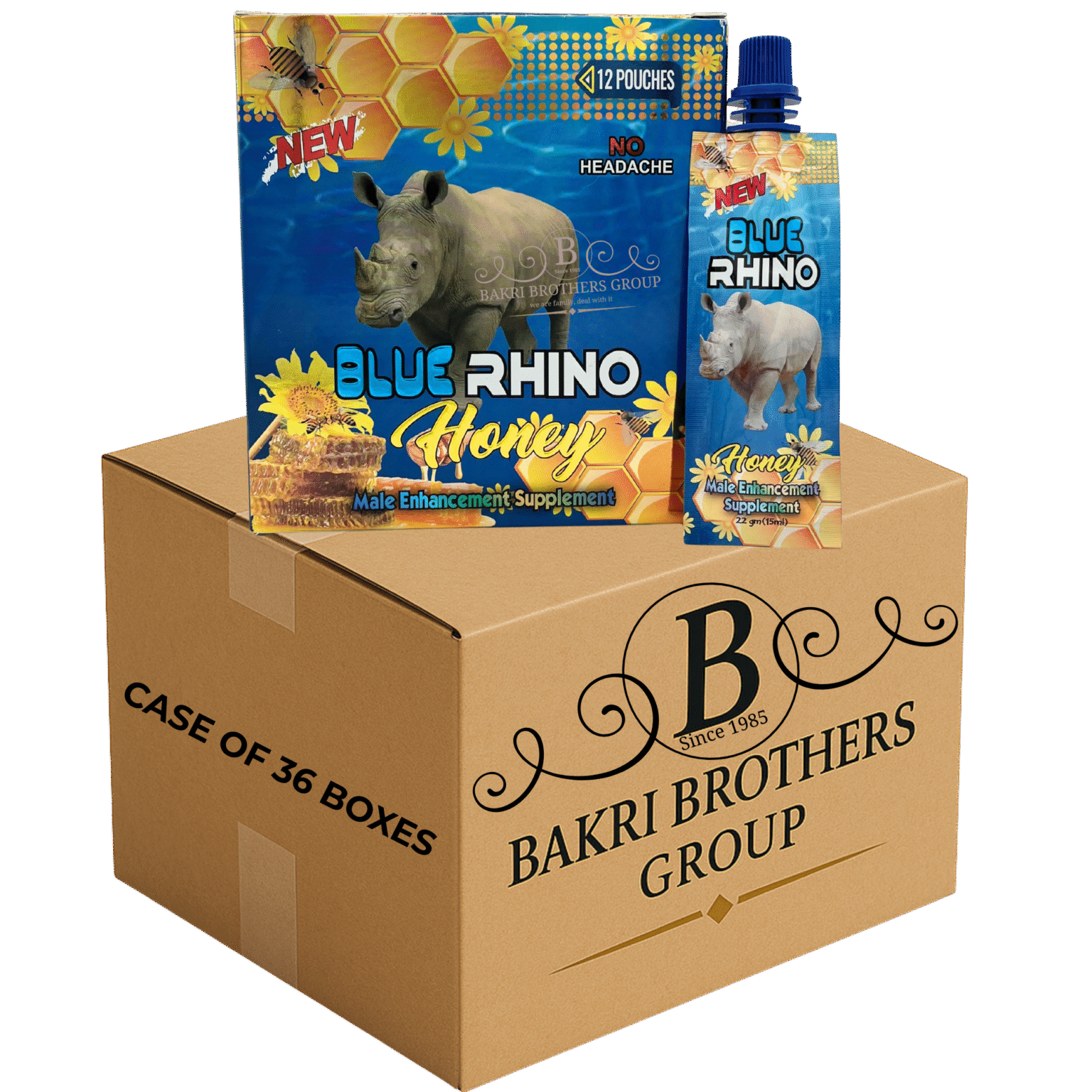 BLUE RHINO 12 POUCHES – CASE OF 36 BOXES Male Enhancement Supplement ...