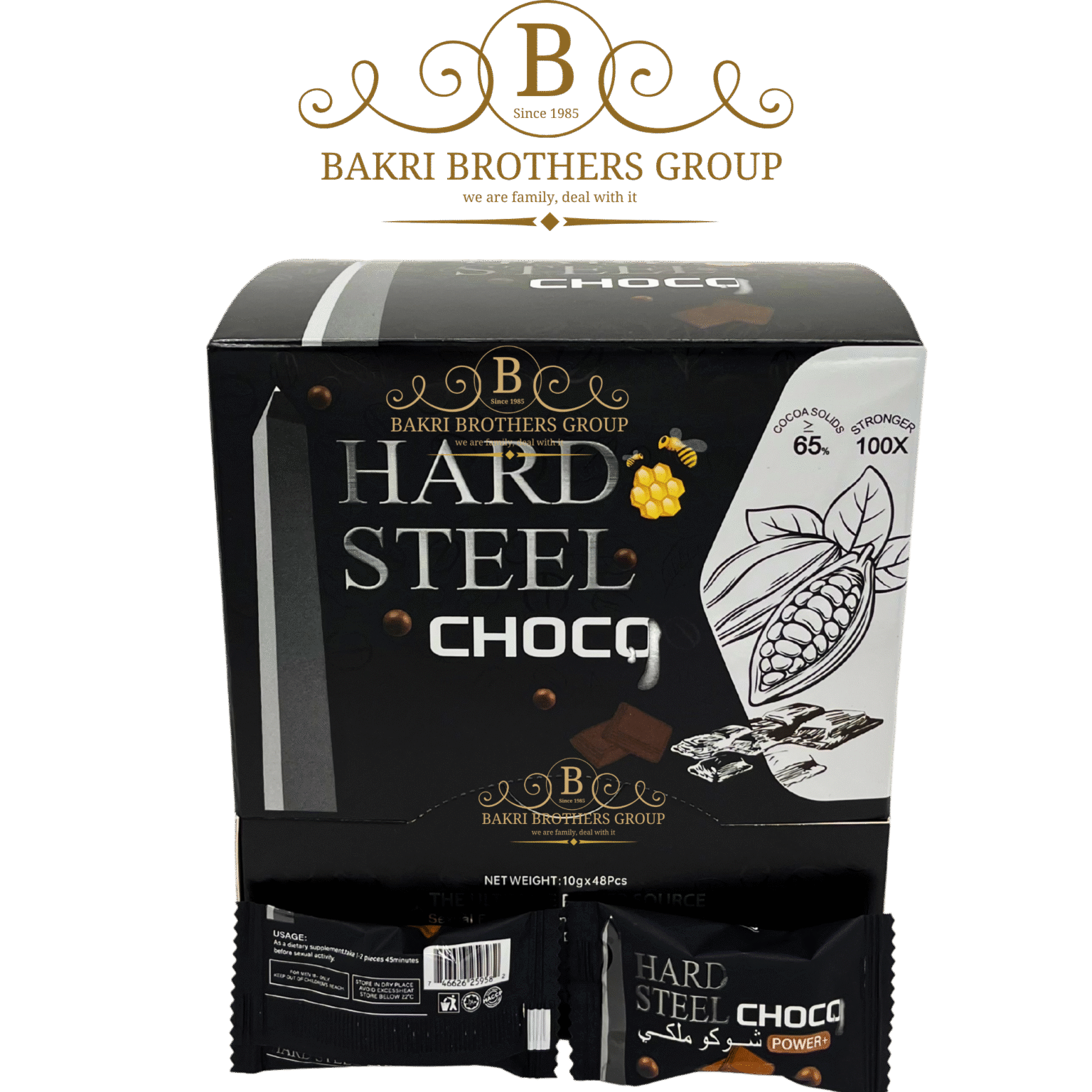 Hard Steel Choco | 48-Piece Premium Cocoa Chocolate Box - bbg-wholesale.com